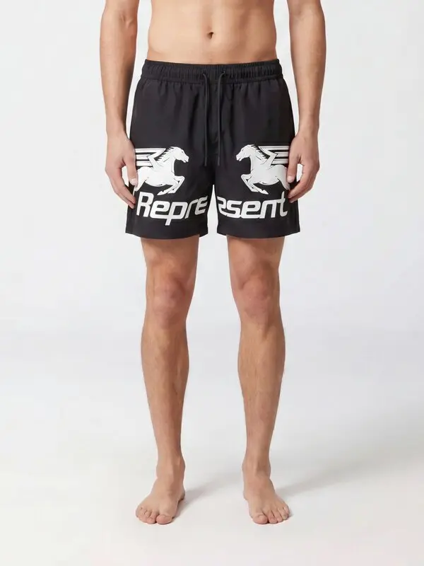 REPRESENT Logo Swim Shorts - Black 1