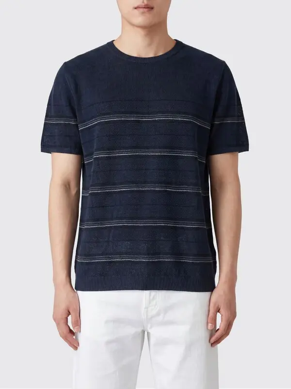ROBERTO COLLINA Slim Fit Striped Linen Knit T-shirt