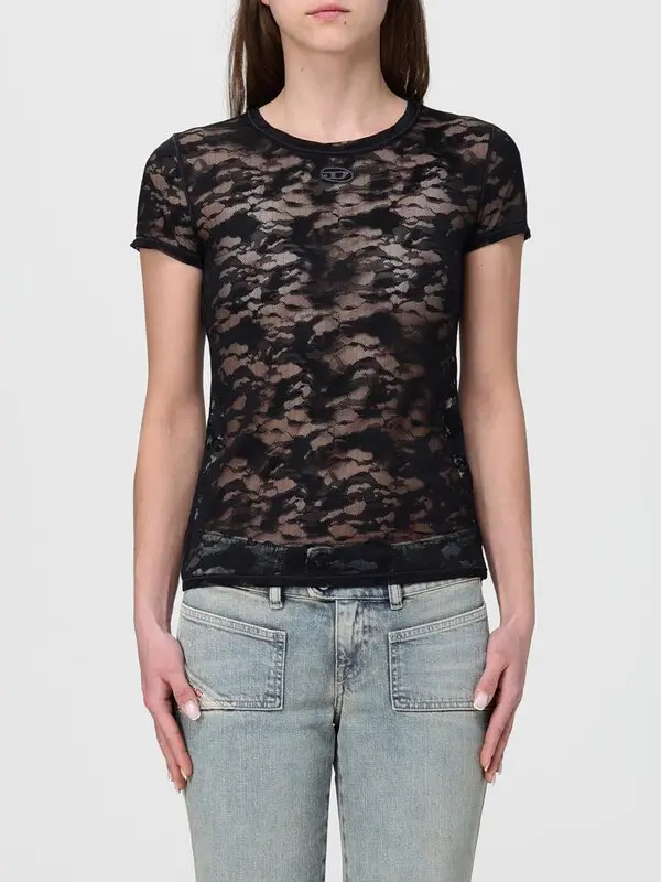 DIESEL® Kasia Sheer Lace Top - Black