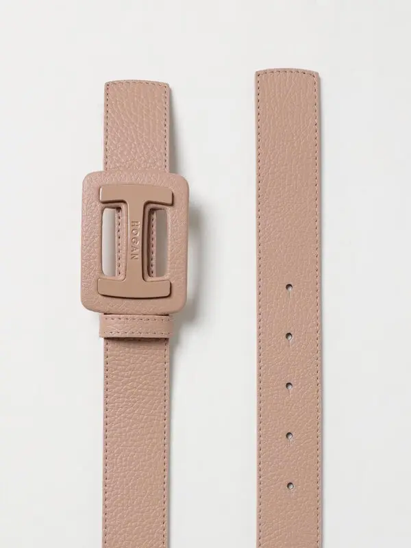 Hogan Logo Buckle Leather Belt
