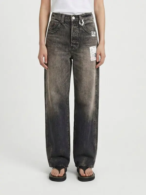 Mihara Yasuhiro Vintage Denim Jeans With Appliqués