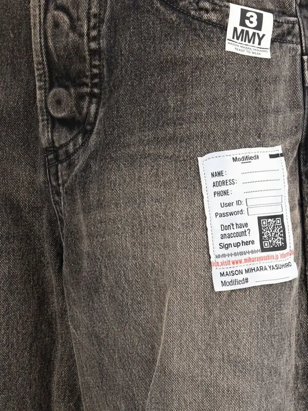 Mihara Yasuhiro Vintage Denim Jeans With Appliqués
