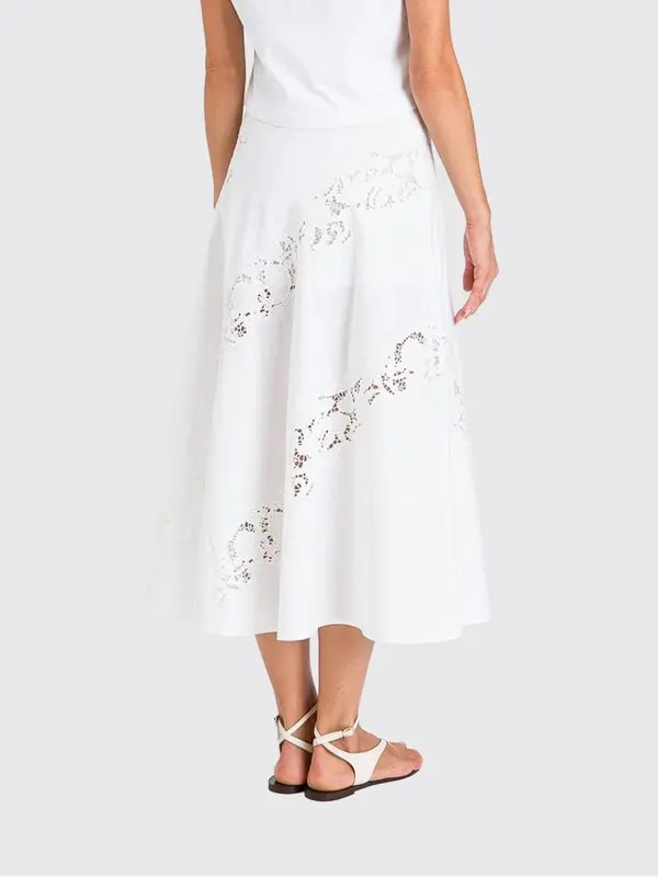 TWINSET Cotton Skirt With Macramé Inserts