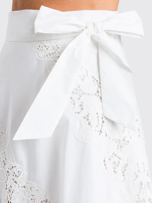TWINSET Cotton Skirt With Macramé Inserts