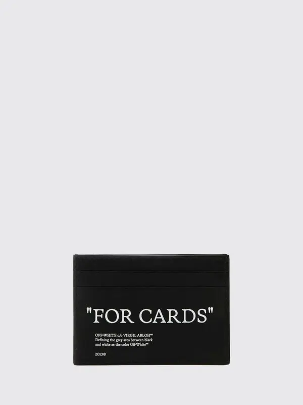 Off-White Quote Leather Credit Card Holder