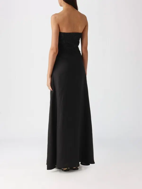 Ermanno Scervino Off-the-shoulder Embroidered Linen Gown - Black
