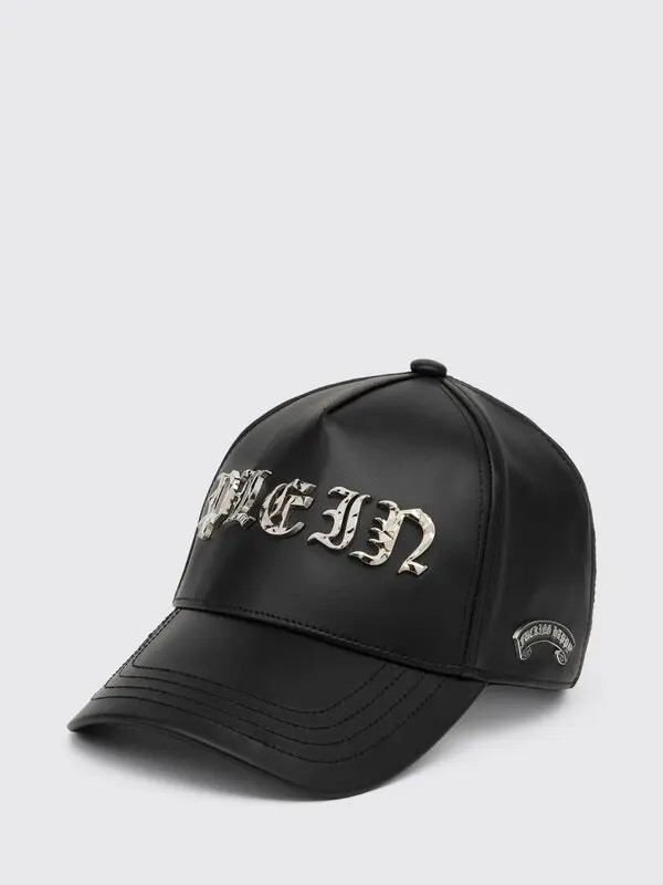 Philipp Plein Leather Baseball Cap - Black
