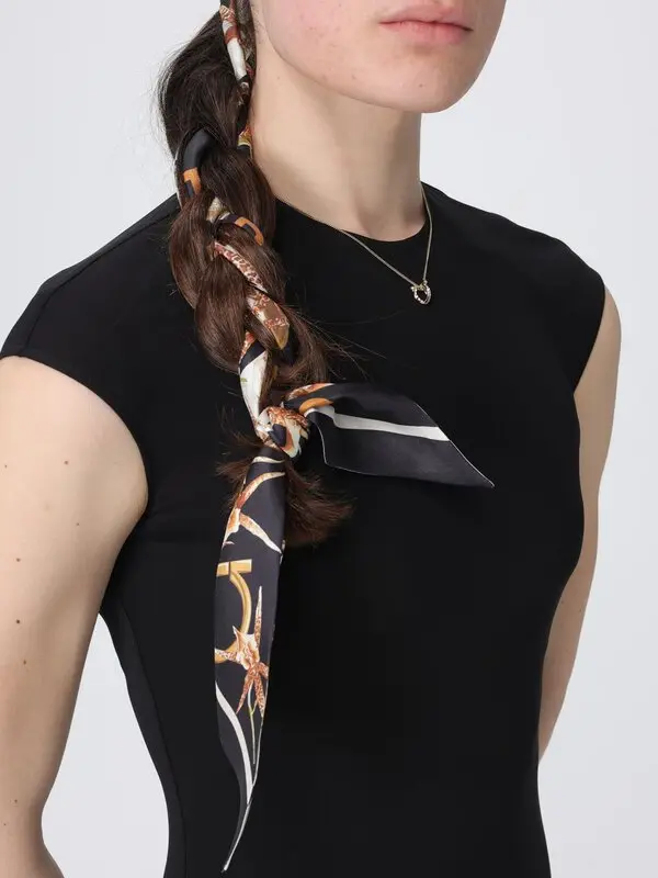 FERRAGAMO Gancini Brass Necklace With Set Rhinestones