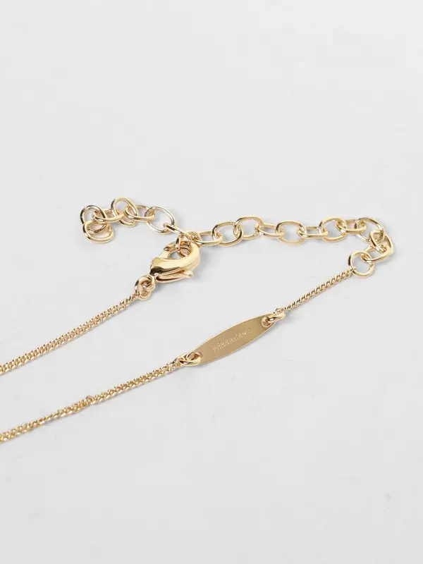 FERRAGAMO Gancini Brass Necklace With Set Rhinestones