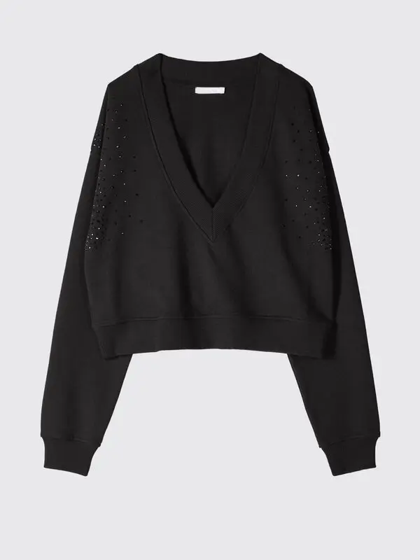 Patrizia Pepe Embellished V-neck Sweatshirt