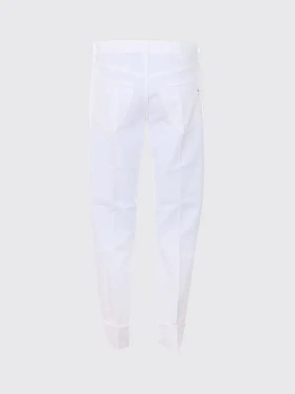 DONDUP Cropped Fit Stretch Denim Jeans - White