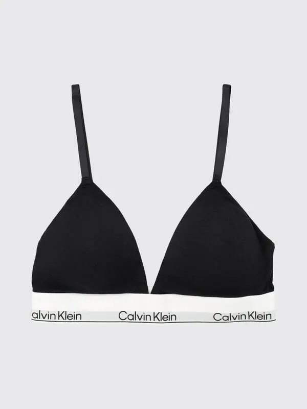Calvin Klein Cotton Logo Bra - Black