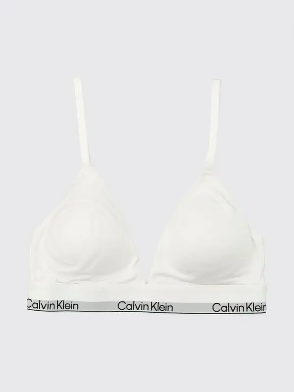 Calvin Klein Cotton Logo Bra - White