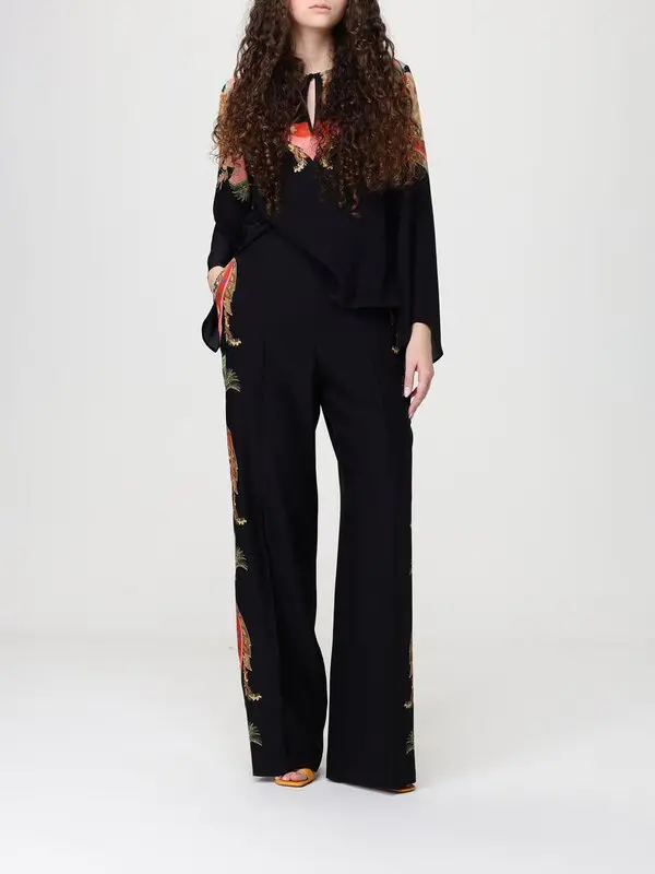 Etro Palazzo Trousers In Printed Silk