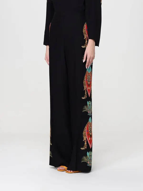 Etro Palazzo Trousers In Printed Silk