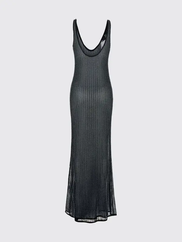 VENUJA Rhinestone Embroidered Mesh Evening Gown