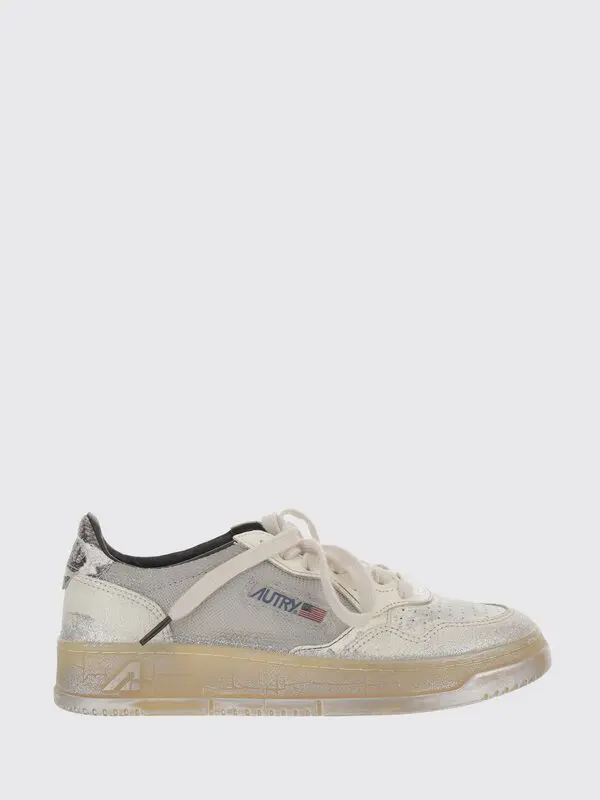 AUTRY Medalist Low Super Vintage Sneakers In Cracked Leather And Mesh - Red