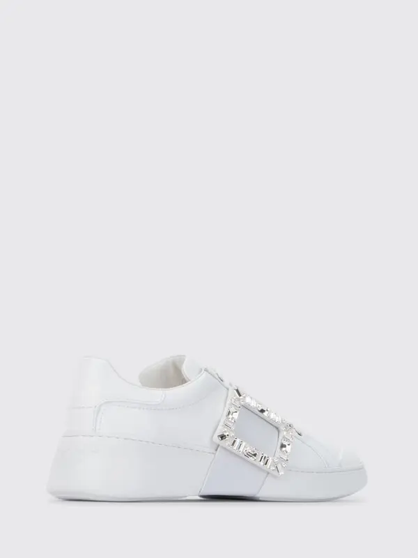 ROGER VIVIER Leather Trainers With Crystal Buckle