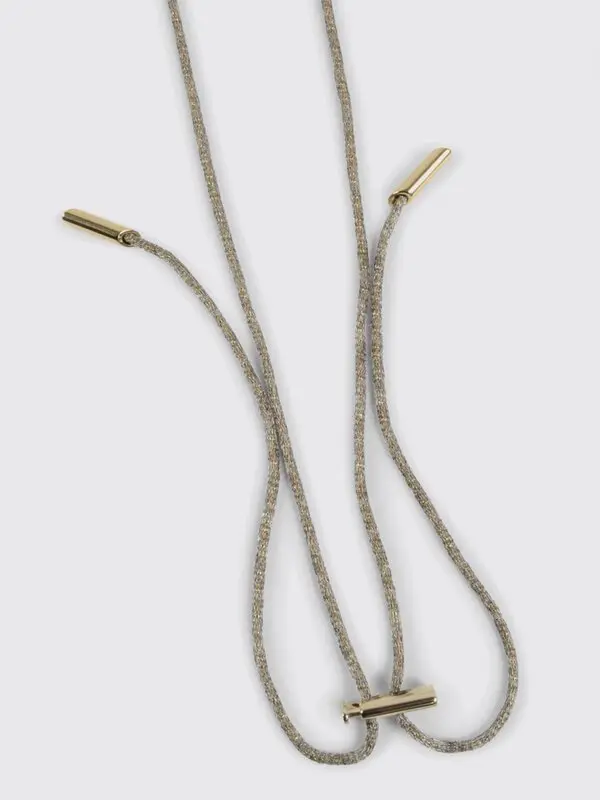 Emporio Armani Brass And Lurex Blend Fabric Necklace