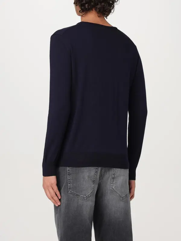 XC V-neck Fine Knit Jumper - Blue