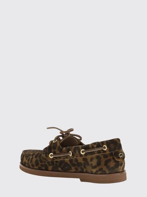 GIANVITO ROSSI Suede Animal Print Boat Loafers - Multicolor