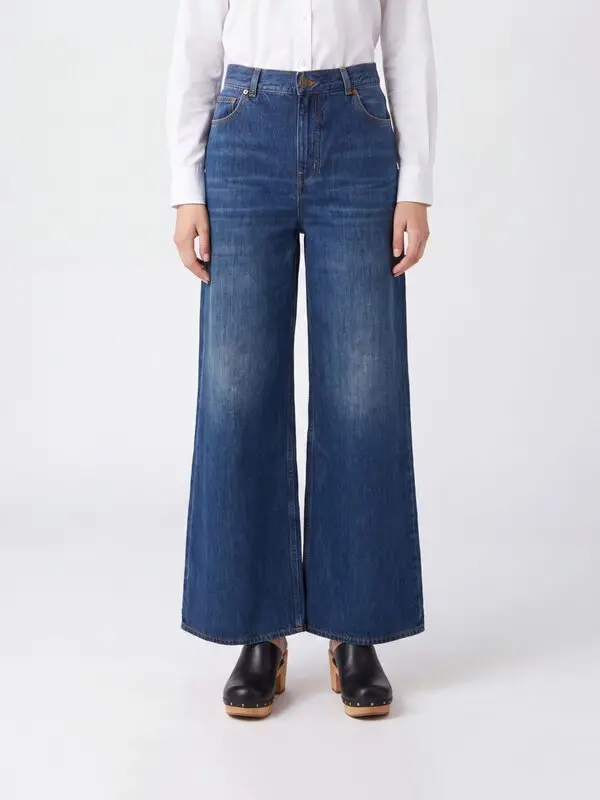 Chloé Cotton Denim High-waisted Flare Jeans - Blue