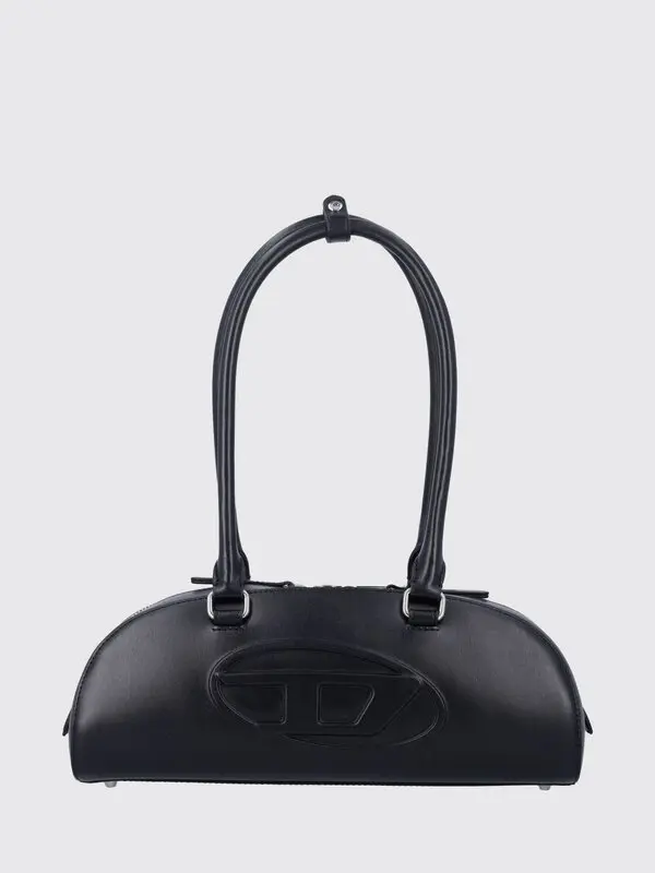 DIESEL® 1dr Dome Smooth Leather Shoulder Bag With Embossed Oval D Logo