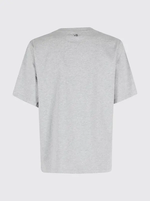 Victoria Beckham Cotton T-shirts With Slogan - Grey