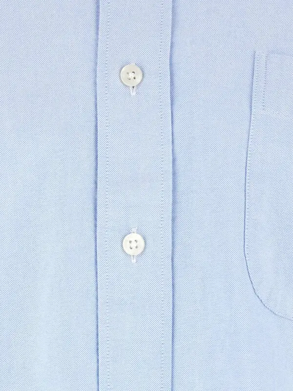 SEBAGO Long-sleeve Cotton Shirt With Button-down Collar And Patch Pocket - Gnawed Blue