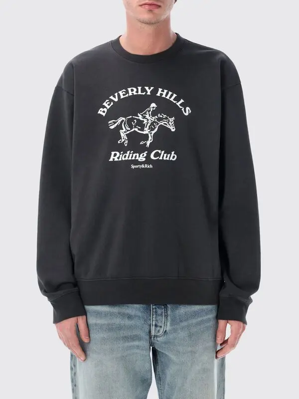 SPORTY & RICH Printed Cotton Crewneck Sweatshirt
