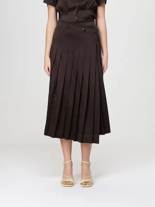 SEMICOUTURE Silk Blend Skirt - Cocoa