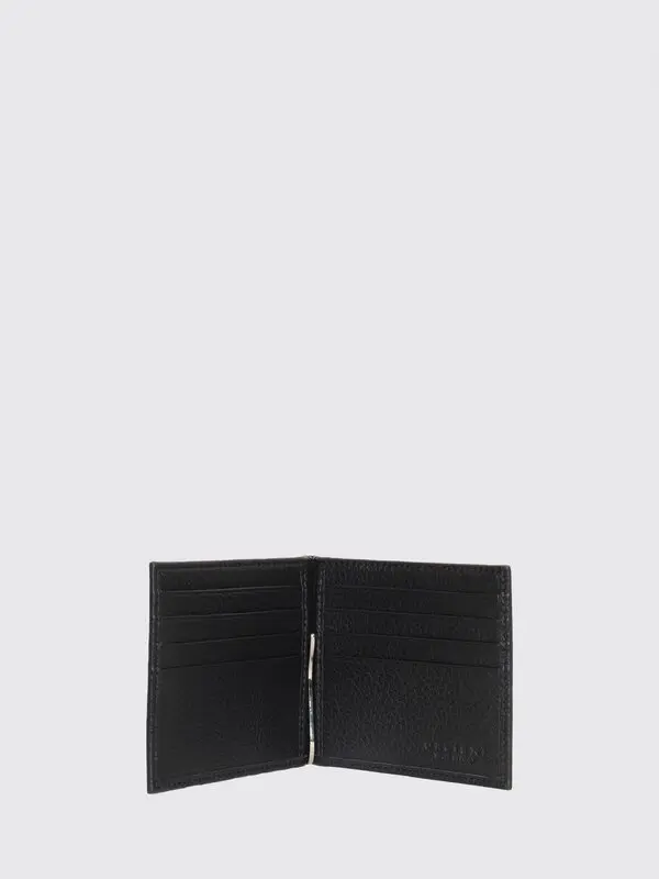 Orciani Micron Hammered Leather Wallet - Black