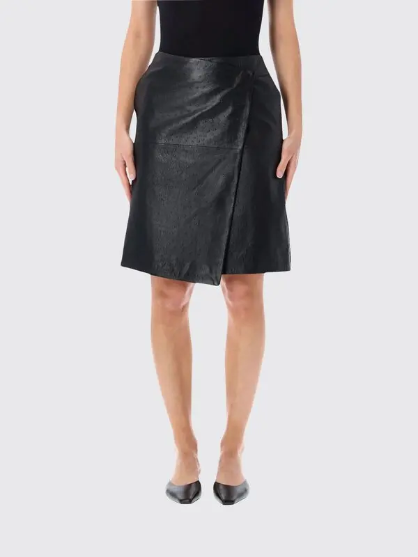 LOU LOU STUDIO Textured Leather Wrap Skirt