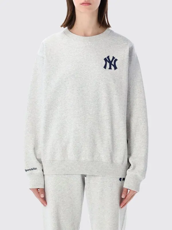 SPORTY & RICH Monogram Cotton Crewneck Sweatshirt