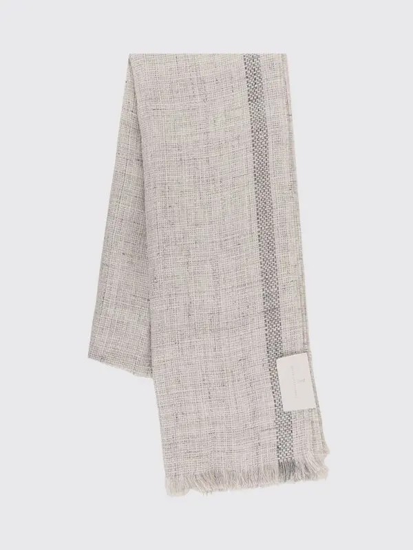 Brunello Cucinelli Linen Scarf - Grey