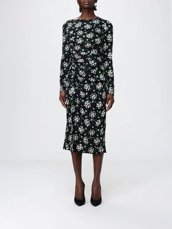 Dolce & Gabbana Floral Print Stretch Silk Midi Dress