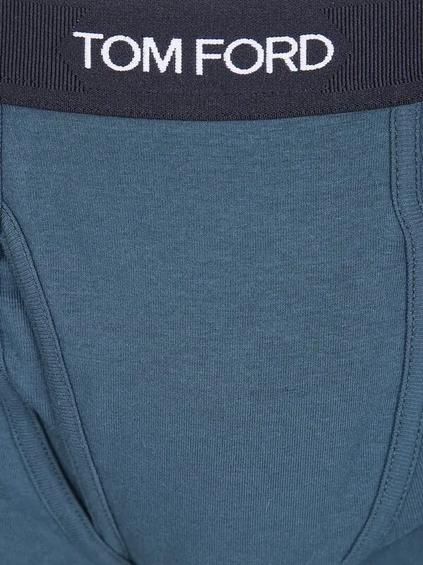 TOM FORD Stretch-cotton Boxer Briefs With Logo Waistband - Emerald
