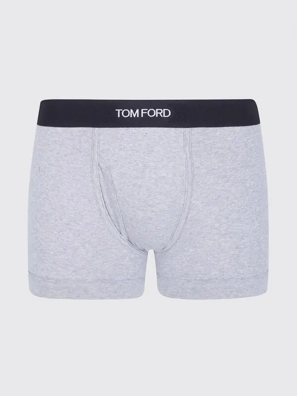 TOM FORD Stretch-cotton Boxer Briefs With Logo Waistband - Grey