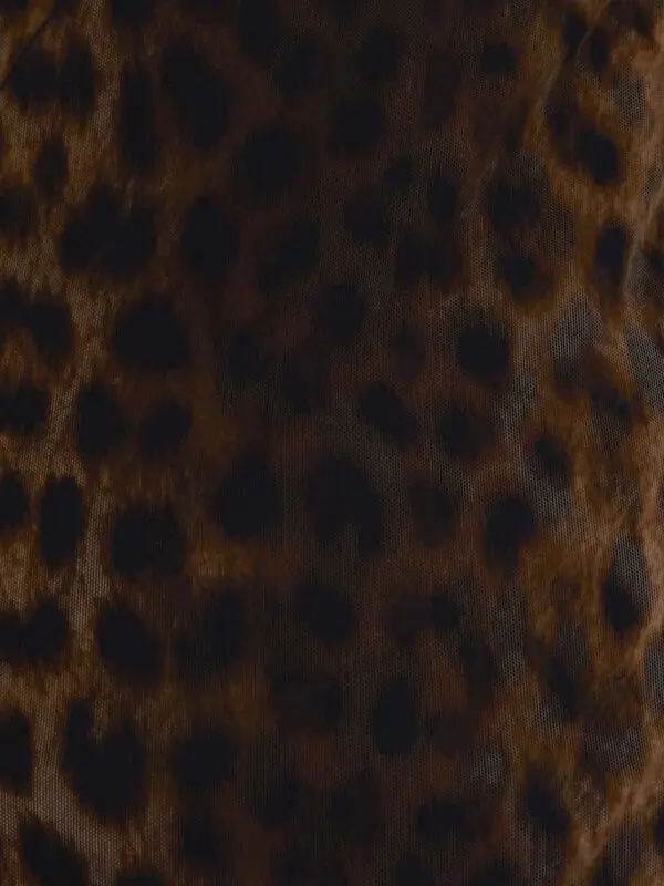 Sportmax Animal Print Long Sleeve Midi Dress - Beige