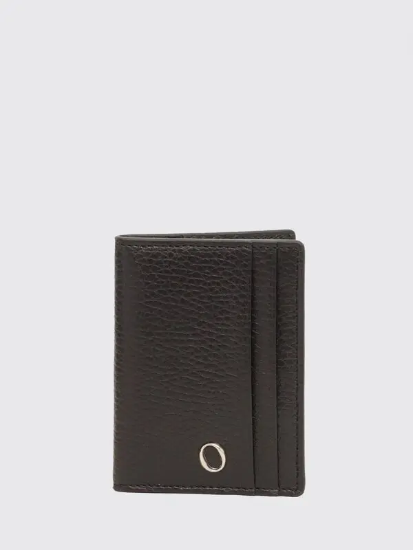 Orciani Micron Hammered Leather Credit Card Holder - Black