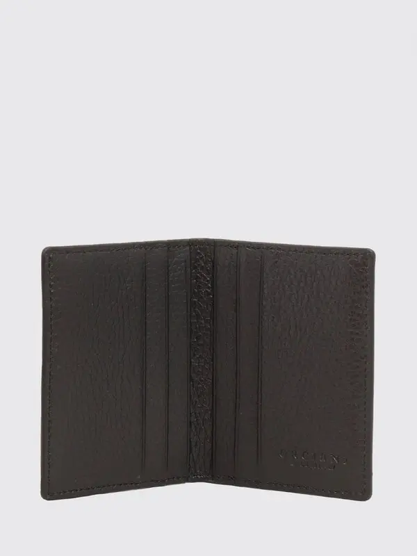 Orciani Micron Hammered Leather Credit Card Holder - Black