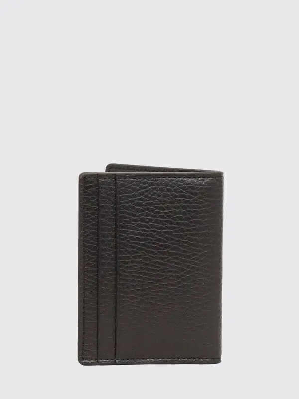 Orciani Micron Hammered Leather Credit Card Holder - Black