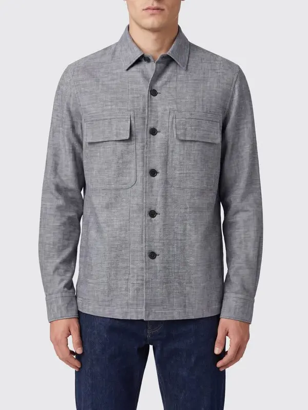 Zegna Wool Blend Shirt Jacket With Patch Pockets