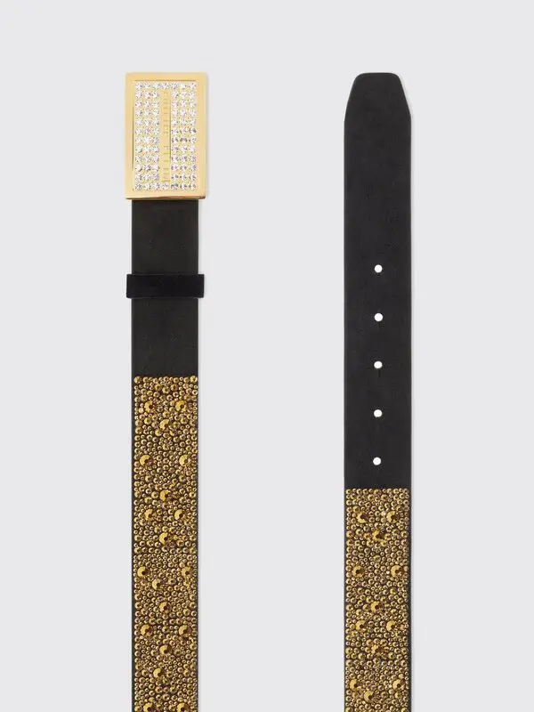 Philipp Plein Embellished Leather Belt With Rhinestones