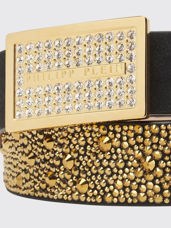Philipp Plein Embellished Leather Belt With Rhinestones