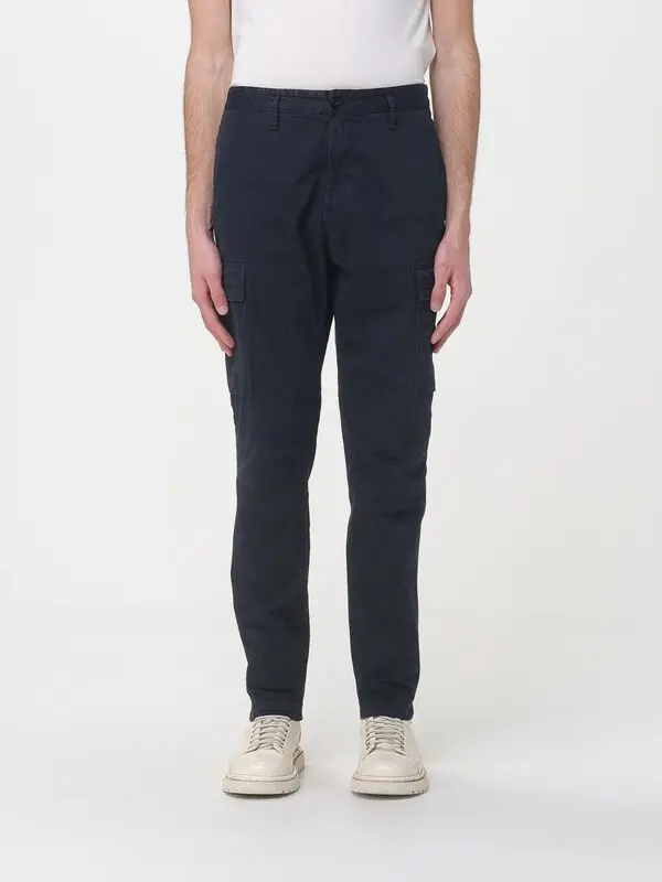 Stone Island Stretch Cotton Cargo Trousers - Blue