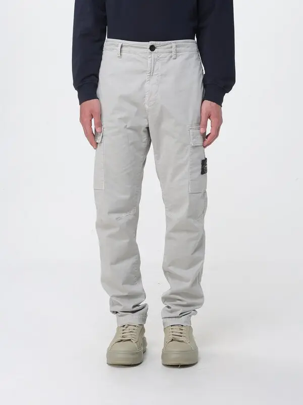 Stone Island Cotton Cargo Trousers - Grey
