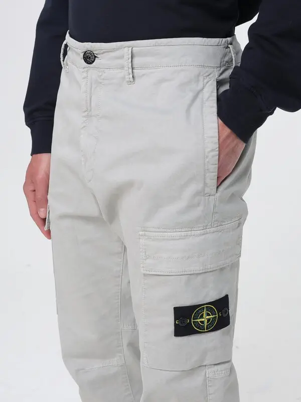 Stone Island Cotton Cargo Trousers - Grey