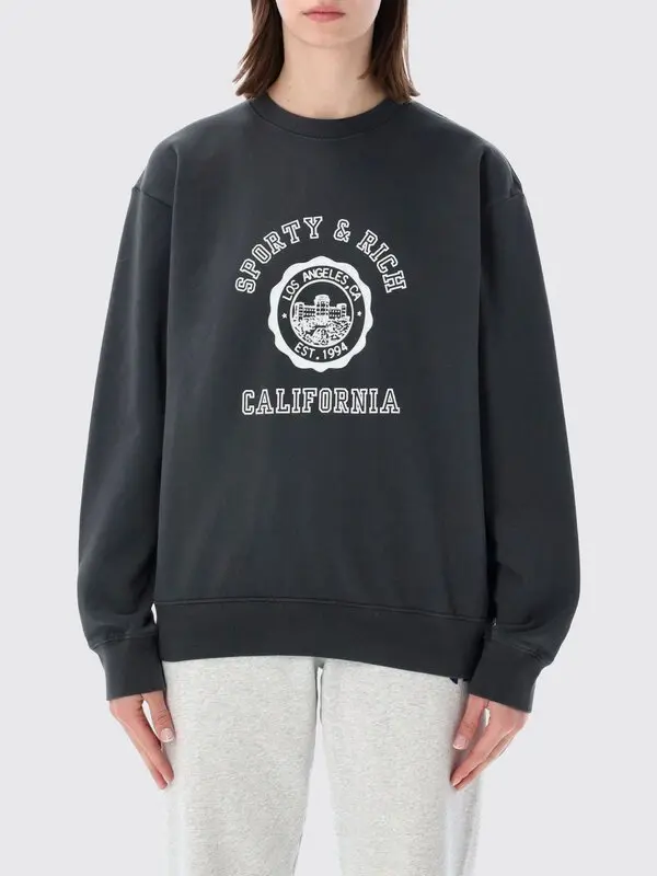 SPORTY & RICH Crewneck Sweatshirt With Logo Print