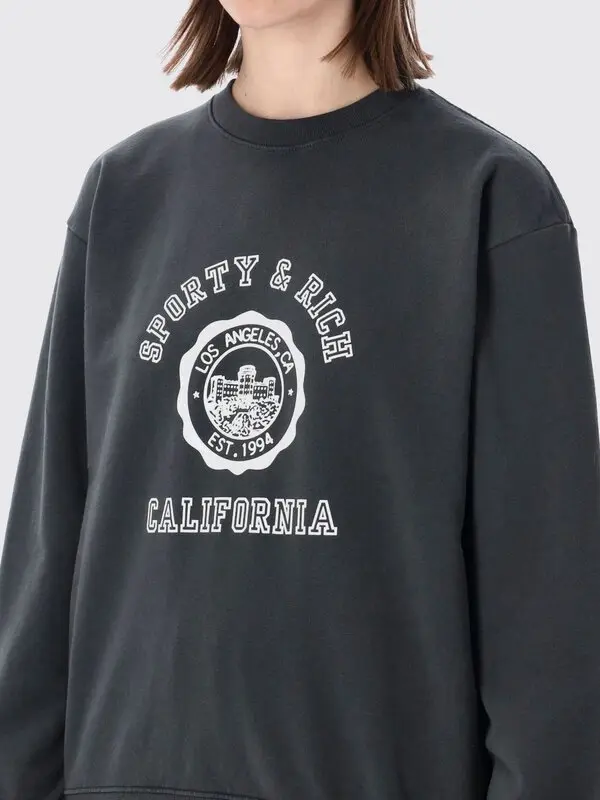 SPORTY & RICH Crewneck Sweatshirt With Logo Print